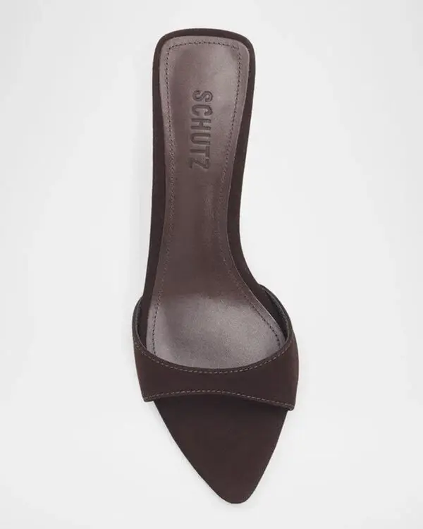 Schutz Elodie 75mm Leather Slip-on Sandals