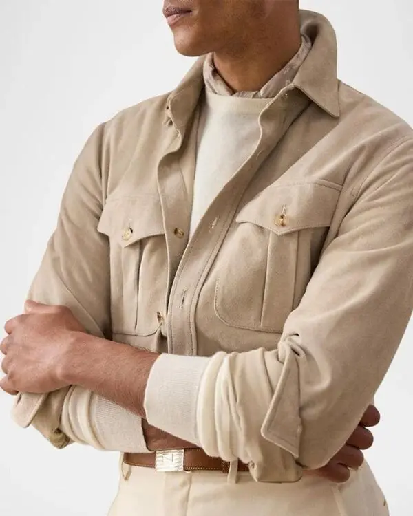 Ralph Lauren Purple Label Apos;s Suede Overshirt