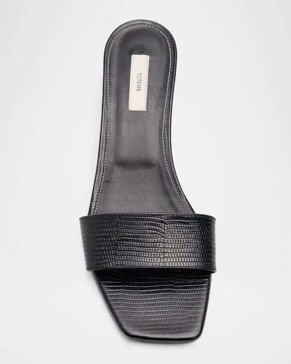 TOTEME 35mm Slim Lizard-embossed Leather Mules