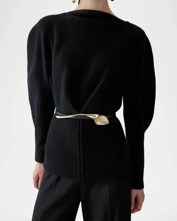 Carolina Herrera Calla Lily Leather Belt