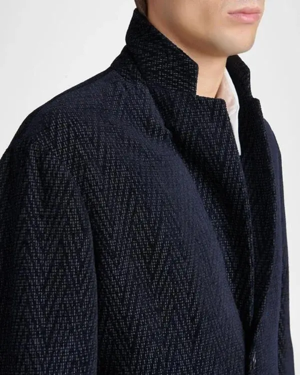 Giorgio Armani Apos;s Chevron Jacquard Single-breasted Sport Coat