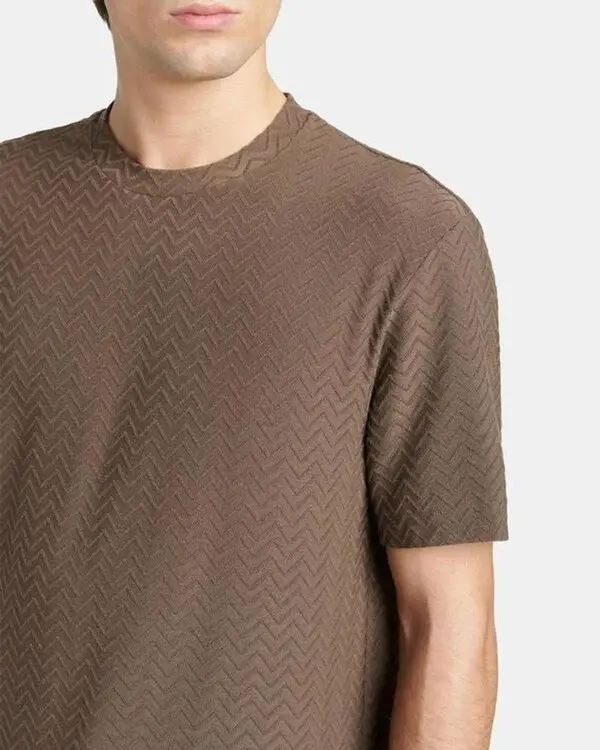 Giorgio Armani Apos;s Wool Textured Chevron Crewneck T-shirt
