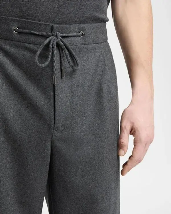 Giorgio Armani Apos;s Upton Cashmere-stretch Pleated Drawstring Pants