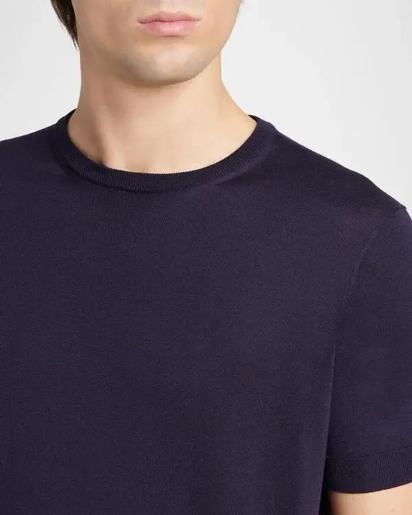 Giorgio Armani Apos;s Rib-knit Wool-blend T-shirt