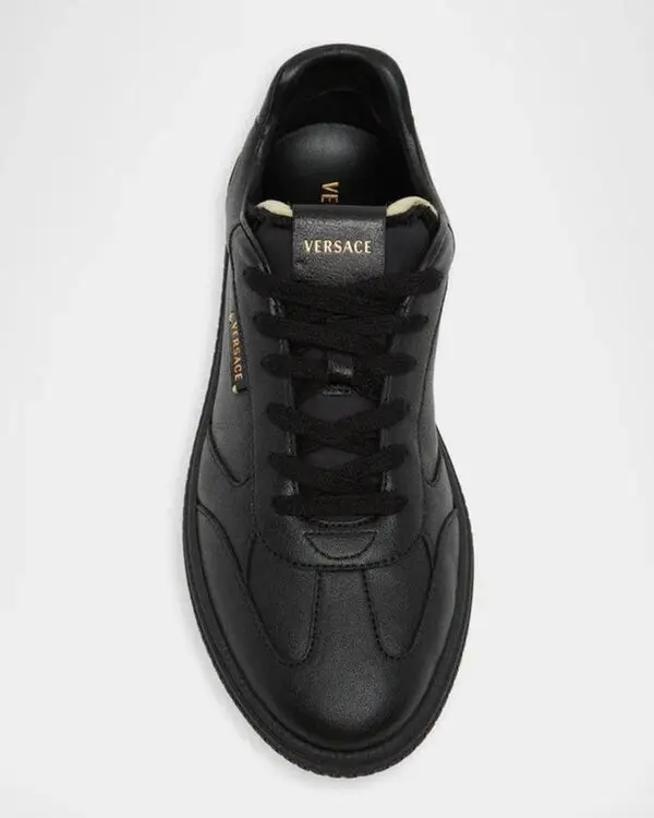 Versace Leather Low-top Sneakers - Black