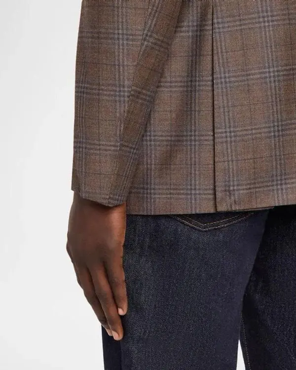 Canali Plaid Wool Single-breasted Blazer