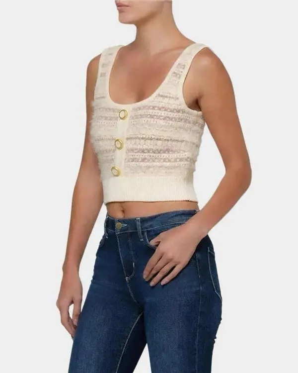 L & APOS;AGENCE Galene Mixed-stitch Sweater Tank Top