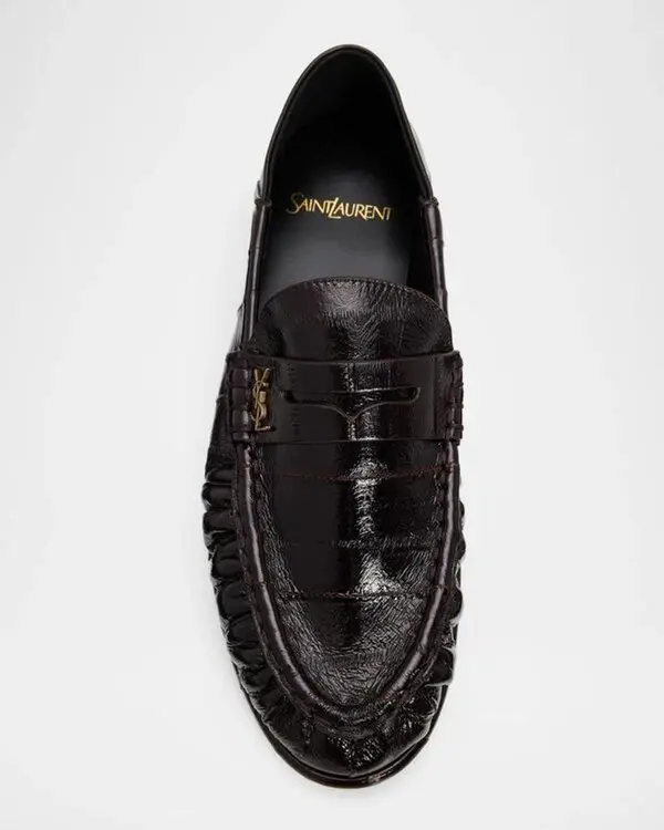 Saint Laurent Le Eel Leather Penny Loafers