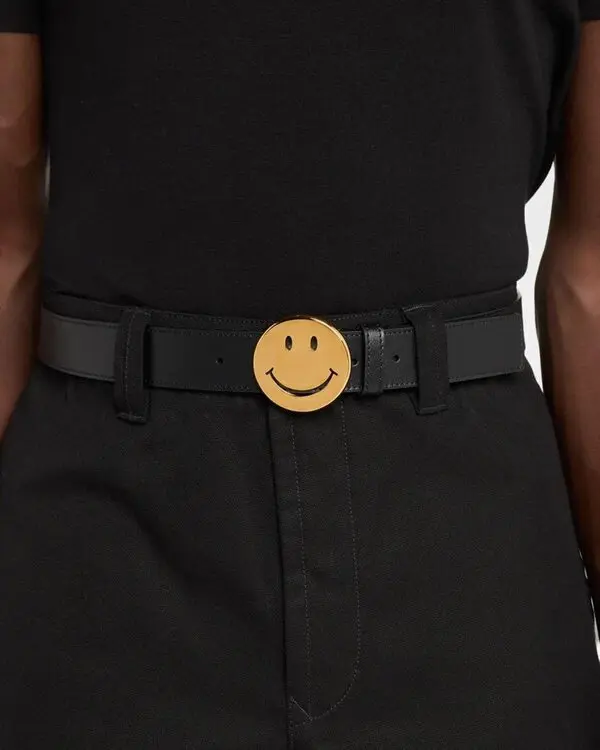 Moschino Apos;s Smiley Leather Belt