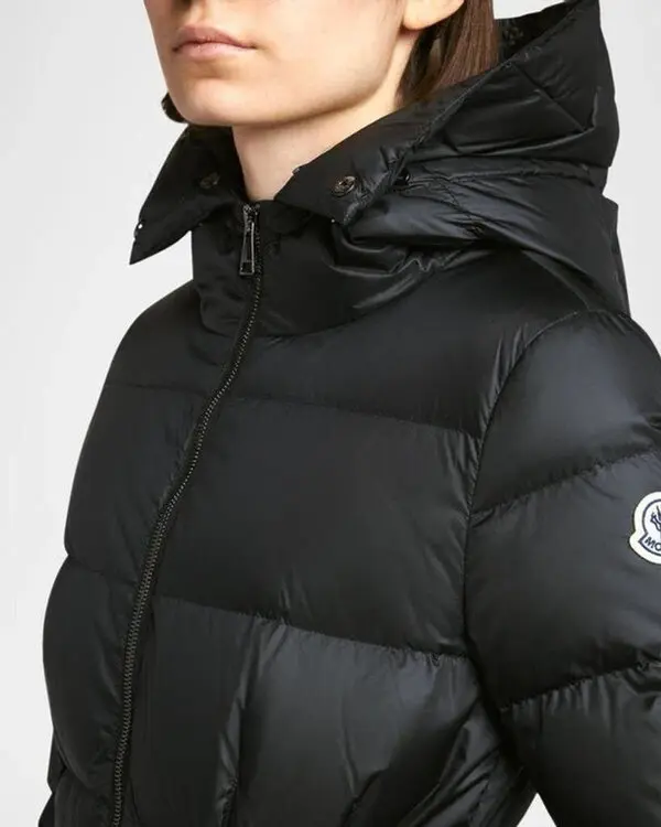 Moncler Boed Hooded Shearling-trimmed Short Down Jacket - Black