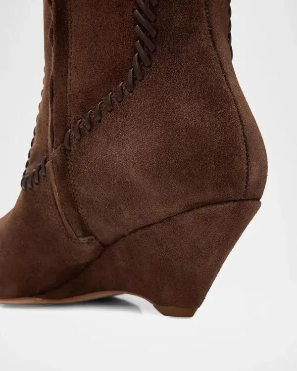 Cinq À Sept Resort Marta 60mm Whipstitched Suede Boots - Chocolate