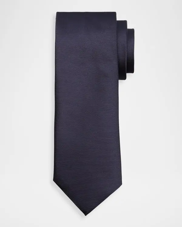 Canali Apos;s Solid Silk Twill Tie