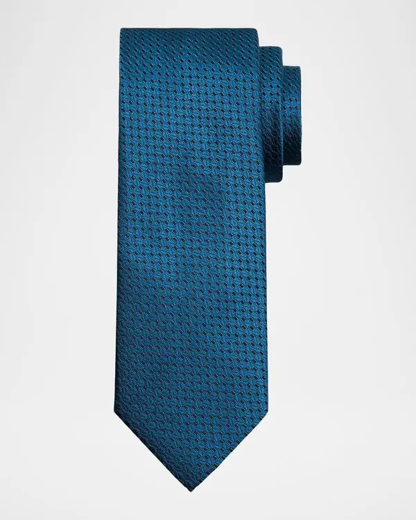 Canali Apos;s Geometric Silk Jacquard Tie