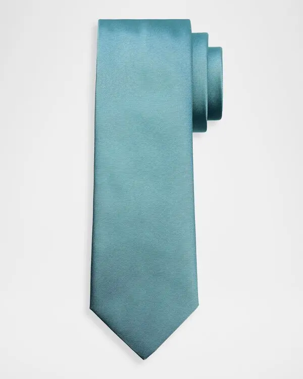 Canali Apos;s Solid Silk Twill Tie