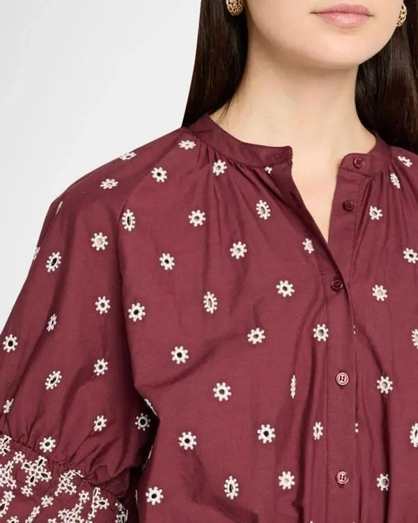 Essentiel Antwerp Kaylani Embroidered Mini Shirtdress