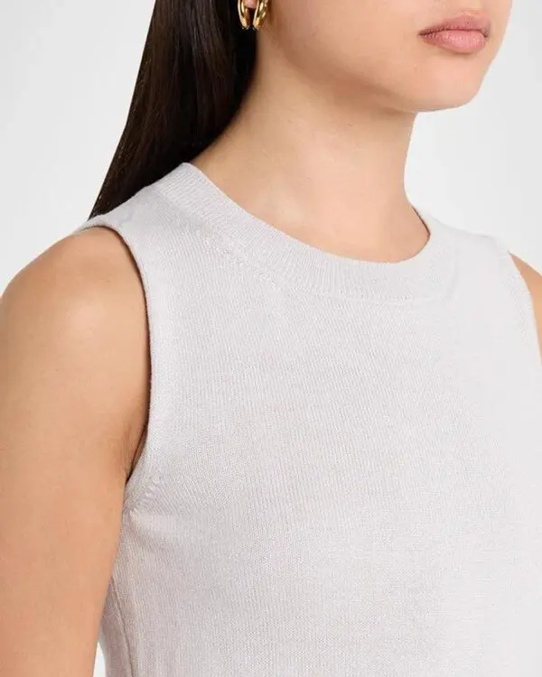 Oscar De La Renta Wool Knit Cropped Twinset Tank Top