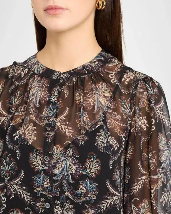 Veronica Beard Ashlynn Paisley Silk Blouse