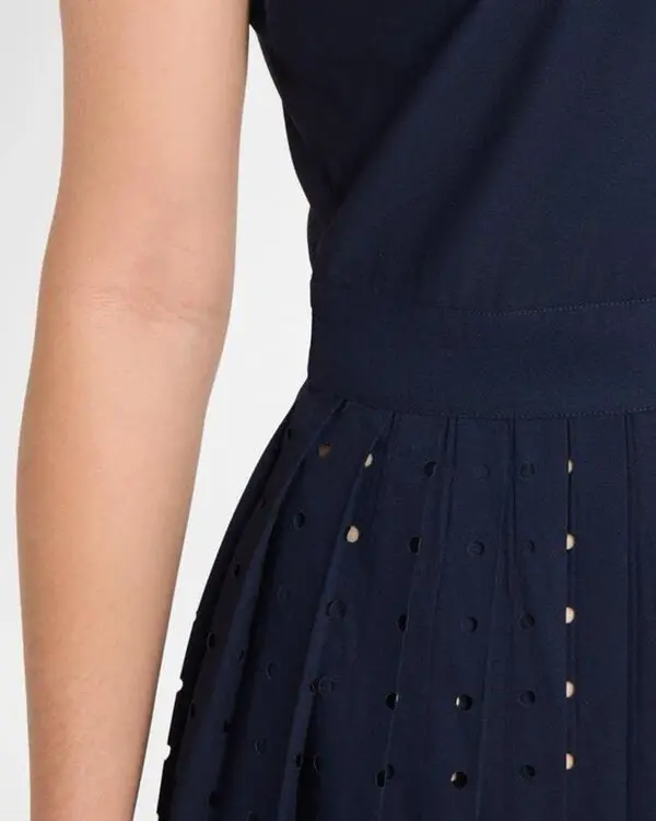 LOVEBIRDS Talis Pleated Cutout Midi Dress