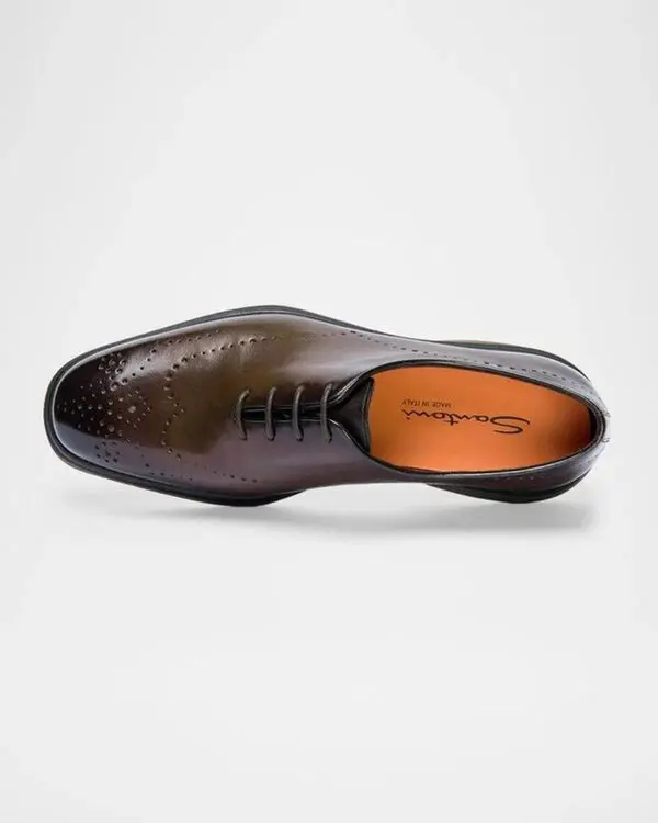 Santoni Apos;s Easy Nova Leather Brogue Oxford Shoes