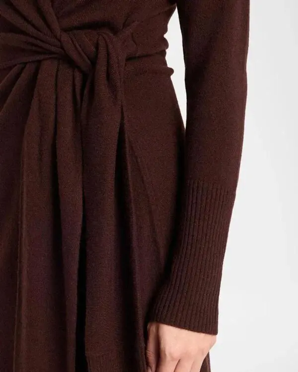 Veronica Beard Salomez Knit Wrap Midi Dress