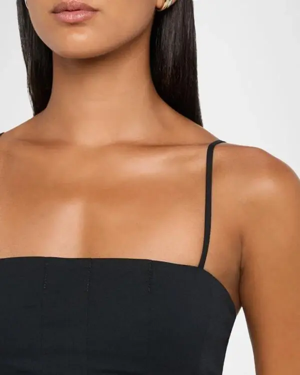 Staud Wylie Paneled Poplin Midi Dress