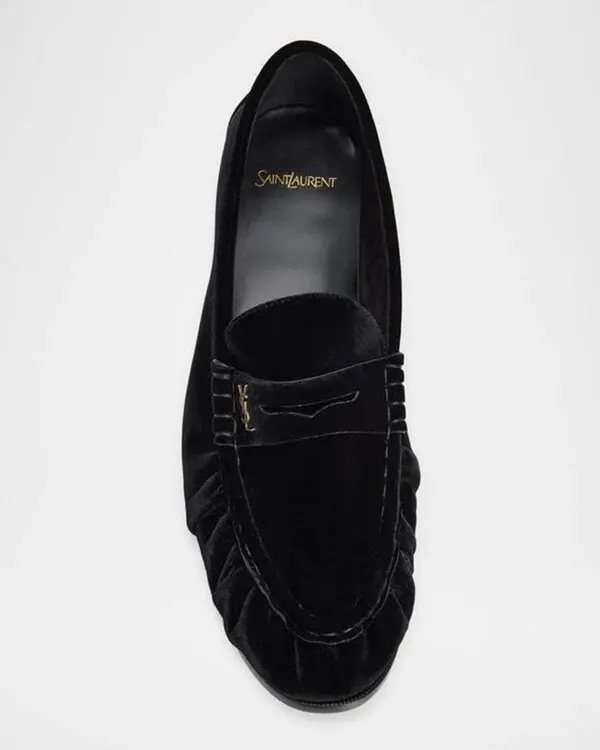 Saint Laurent Apos;s Le Cassandre Moc-toe Loafers In Velvet
