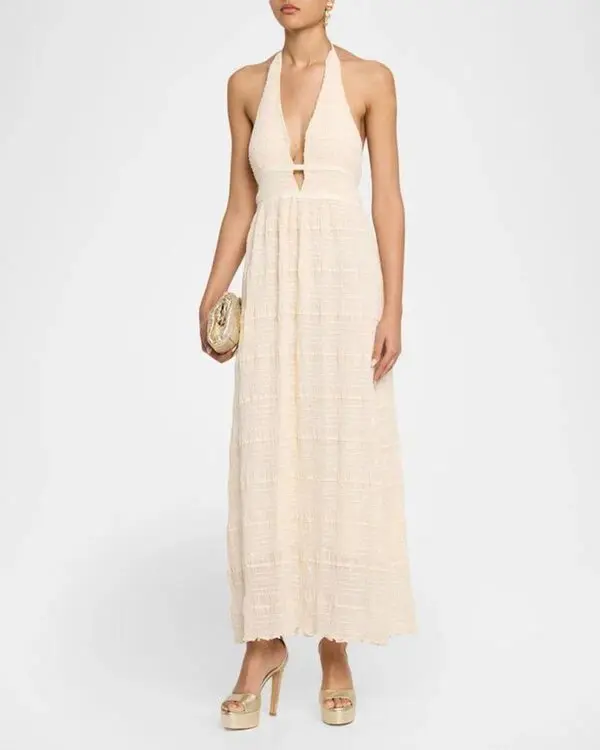 Ramy Brook Hazel Embellished Smocked Maxi Dress