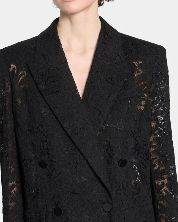 Balmain Lace Double-breasted Jacket - Noir
