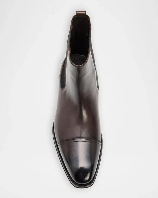 TOM FORD Apos;s Burnished Leather Chelsea Boots
