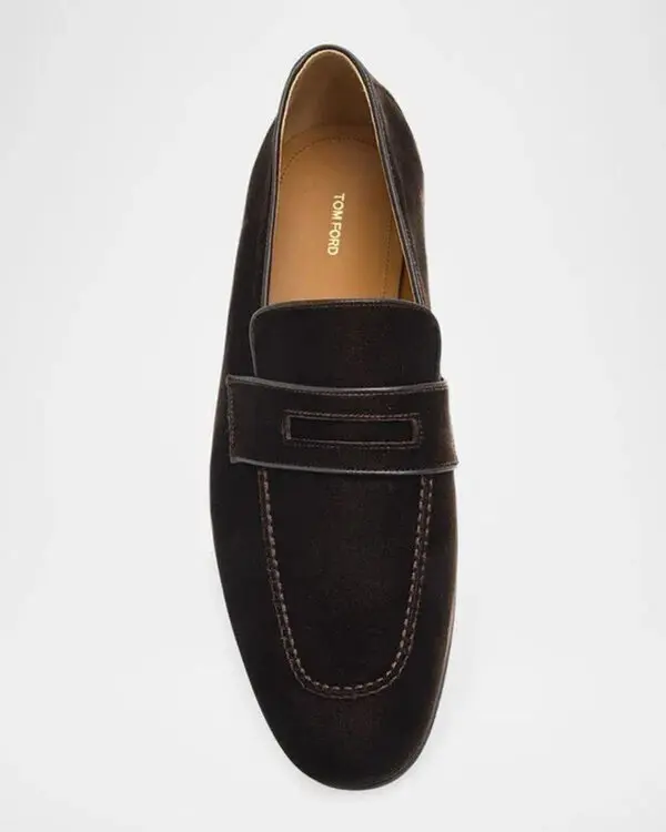 TOM FORD Apos;s Velvet Apron-toe Penny Loafers