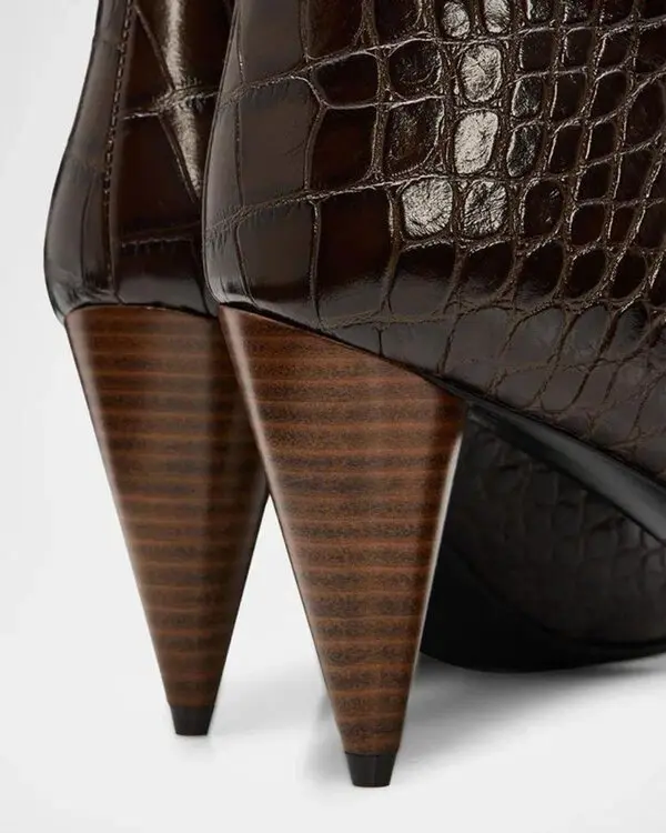 Stella McCartney 85mm Croc-embossed Vegan Leather Ankle Boots