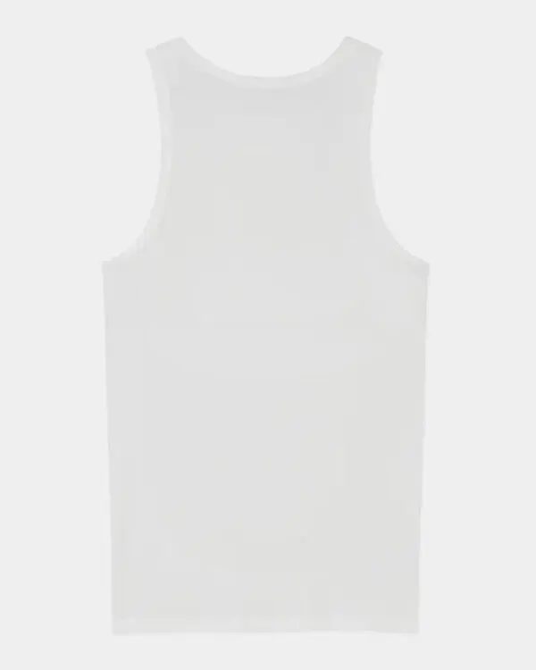 Versace Logo Rib-knit Cotton Tank - Optical Wh