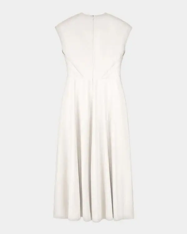 Emporio Armani Shimmering A-line Midi Dress - Ivory