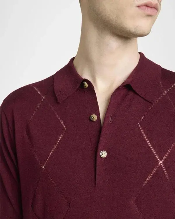 Dries Van Noten Apos;s Cotton Argyle Wool Polo