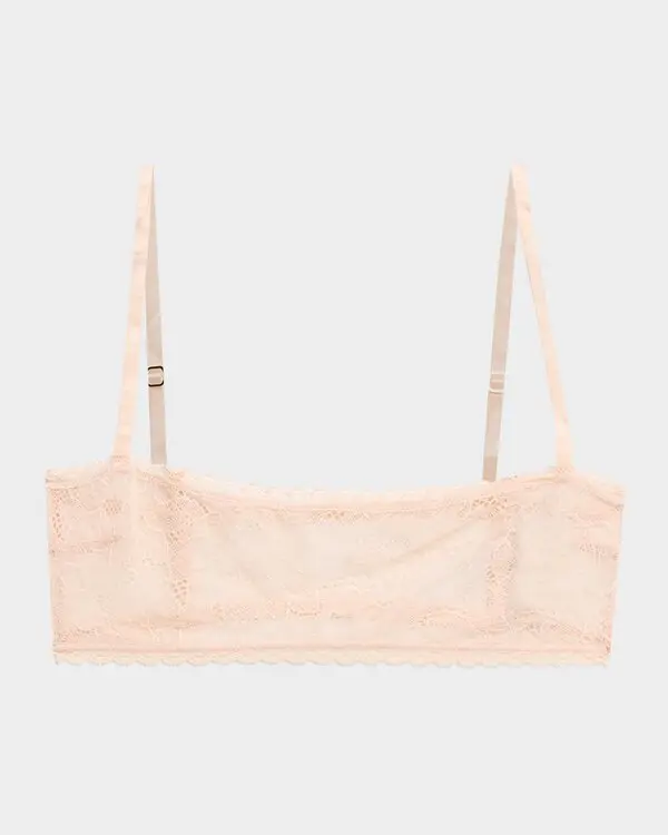 Kiki De Montparnasse Dahlia Scalloped Lace Bandeau - Blush