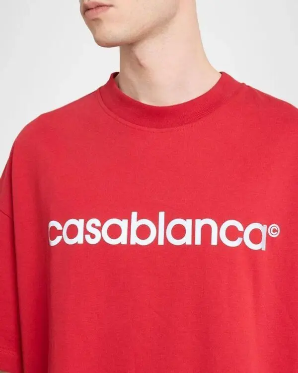 Casablanca Apos;s Reflective Logo Oversized-fit Crewneck T-shirt