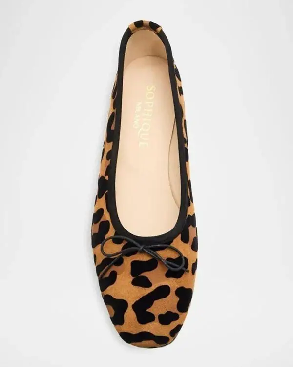 SOPHIQUE Scala Suede Ballerina Flats - Leopard
