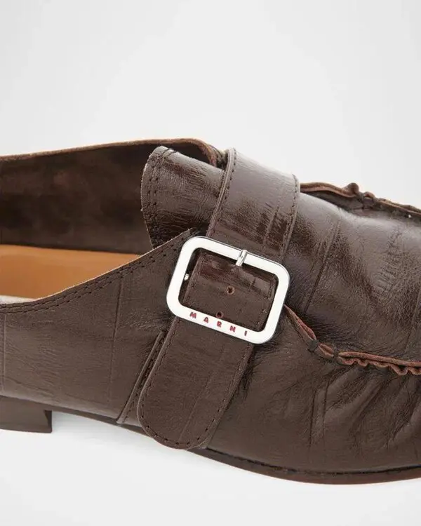 Marni Apos;s Moccasin Leather Apron Toe Shoes