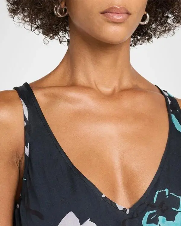Emporio Armani Sleeveless Tiered Floral-print Maxi Dress - Navy