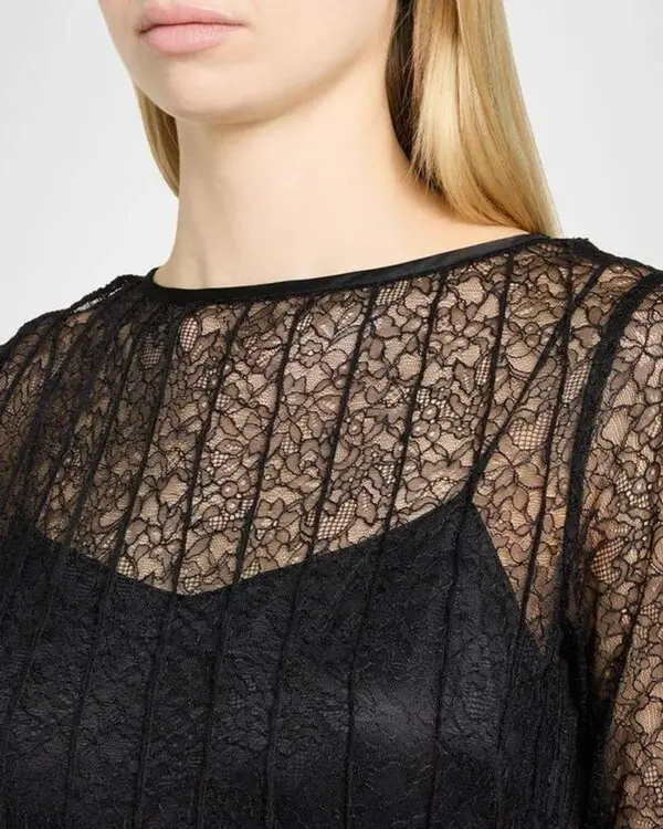 Rickie Freeman For Teri Jon Pintuck Lace Gown - Black