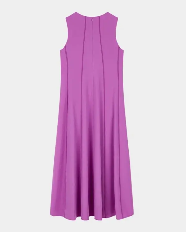 Emporio Armani Sleeveless Midi Dress In Techno Cady