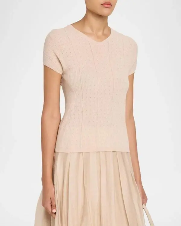 Vince Pointelle Wool T-shirt