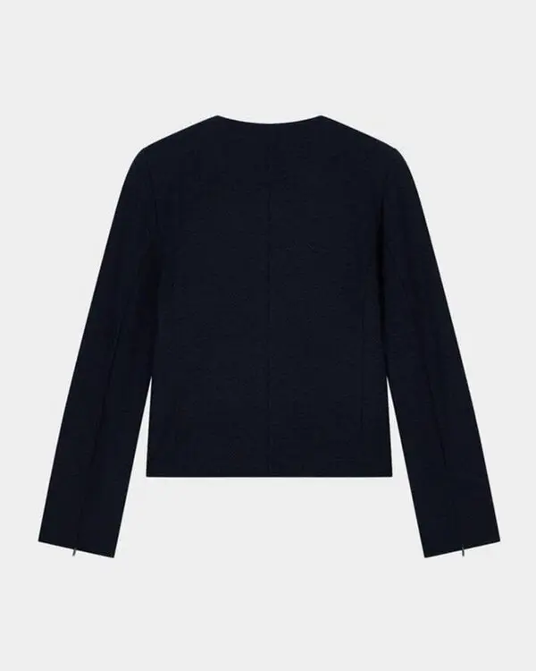 Emporio Armani Zip-front Embossed Jersey Jacket