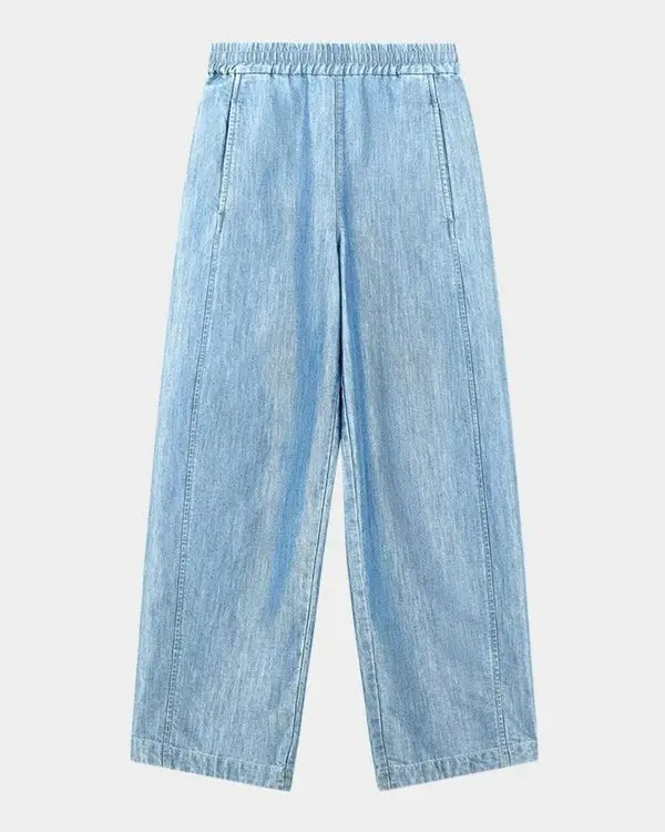 Emporio Armani Wide-leg Palazzo Trousers - Denim
