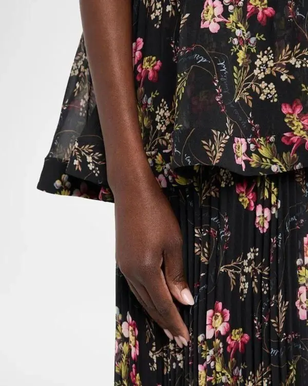 Cinq À Sept Love Letter Floral Strapless Maxi Dress - Black Multi