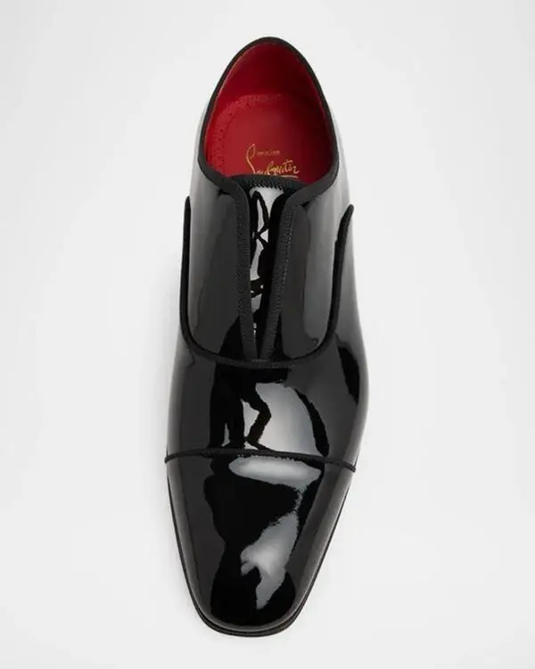 CHRISTIAN LOUBOUTIN Apos;s Alphamale Rocks Patent Leather Everlasting Red-sole Loafers - Black