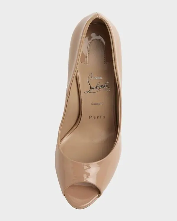 CHRISTIAN LOUBOUTIN 120mm Lady Z Patent Leather Peep-toe Pumps - Blush