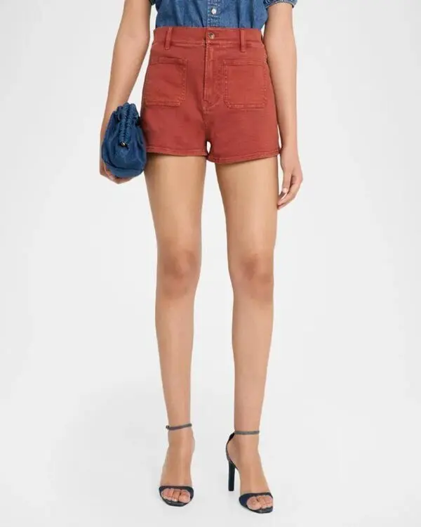 Veronica Beard Elijah Denim Patch Pocket Shorts