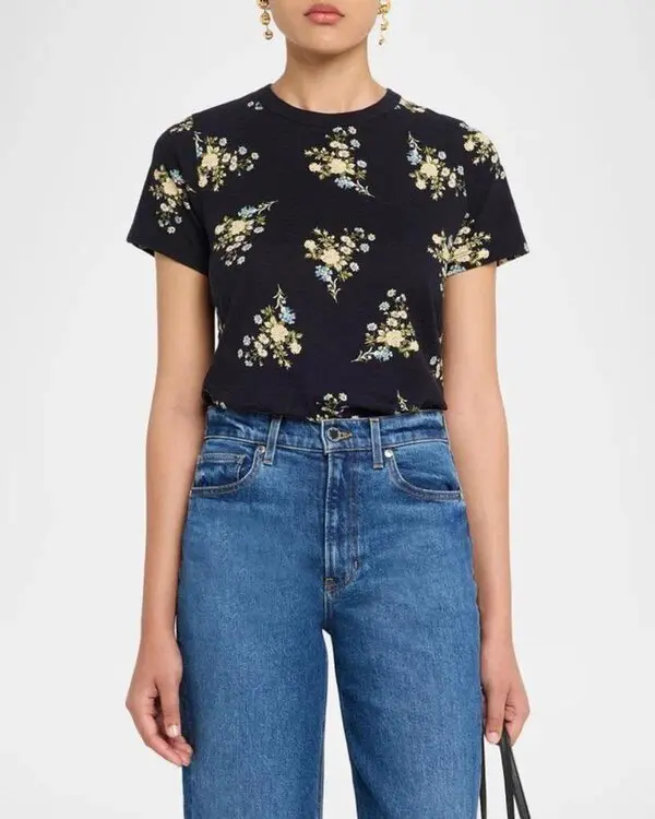 Veronica Beard Carla Floral Crewneck Tee