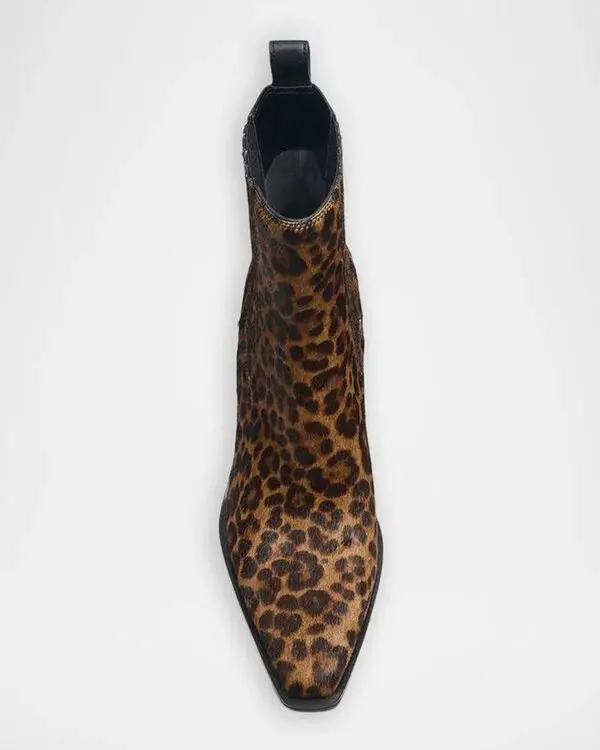 Rag & Bone 75mm Newbury Leopard Calf Hair Chelsea Boots - Leopard Ha